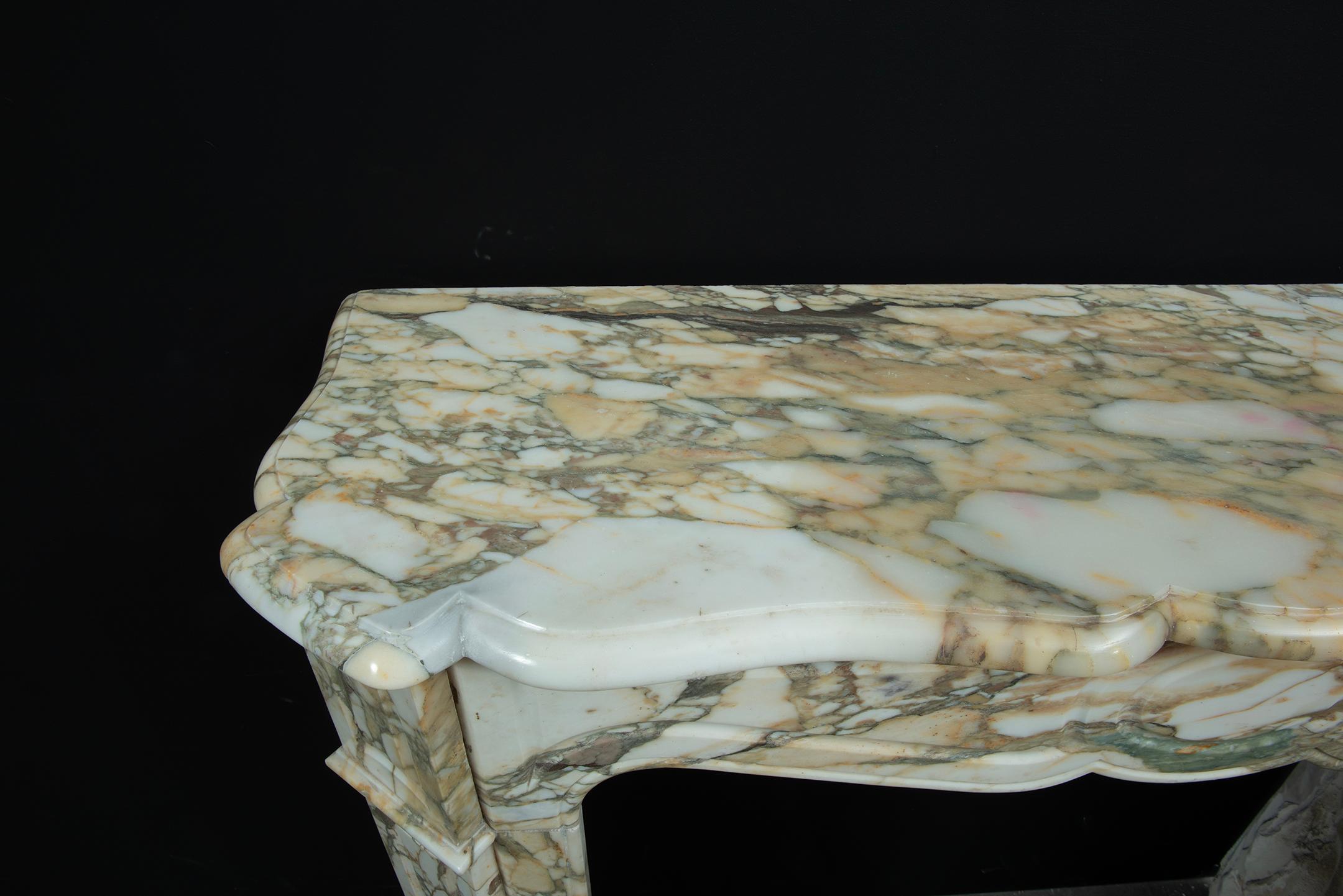 Small Antique Fireplace in Breche Marble. For Sale at 1stDibs