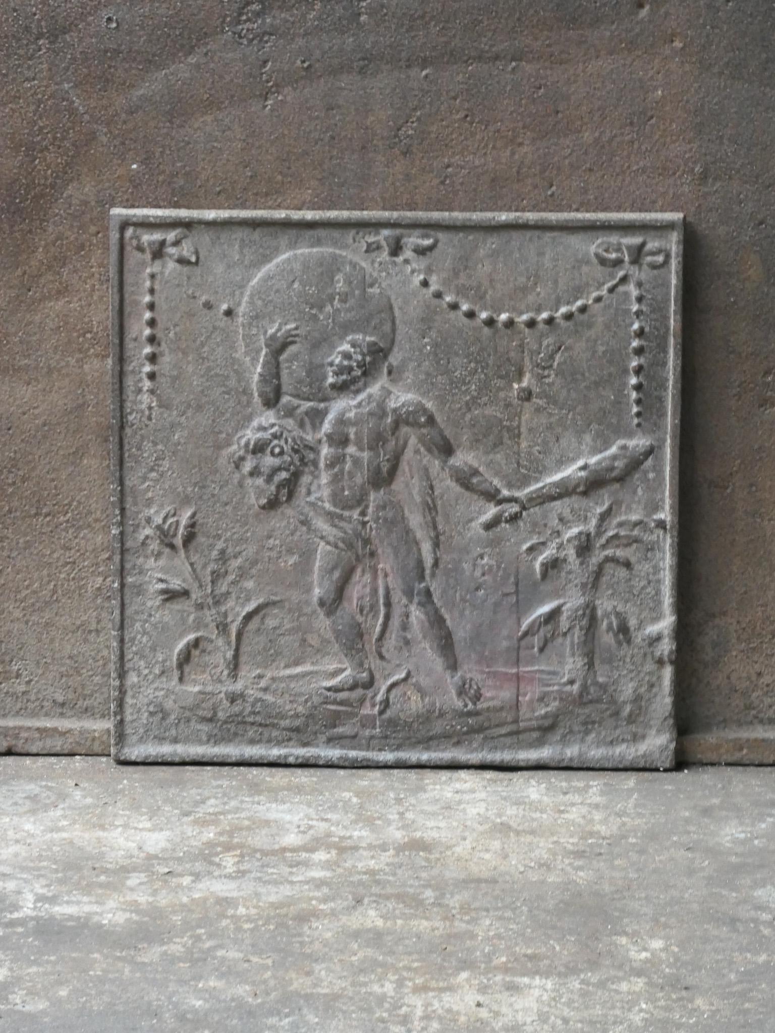 Small Antique French 'Hercules and Heaven' Fireback, 18th-19th Century ...