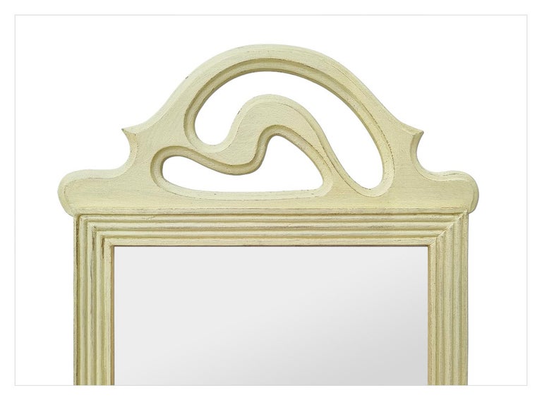Small Antique French Mirror Green Patina Art Deco Style, circa 1930 For ...