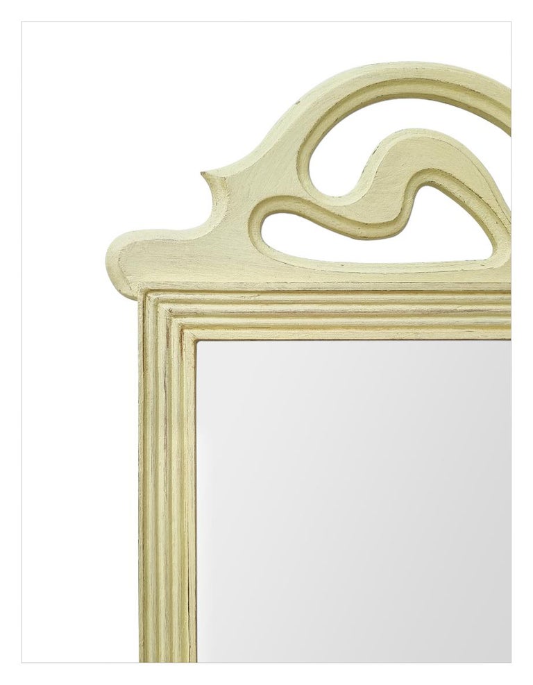 Small Antique French Mirror Green Patina Art Deco Style, circa 1930 For ...