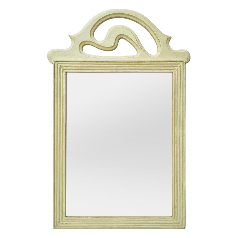 Small Antique French Mirror Green Patina Art Deco Style, circa 1930 For ...