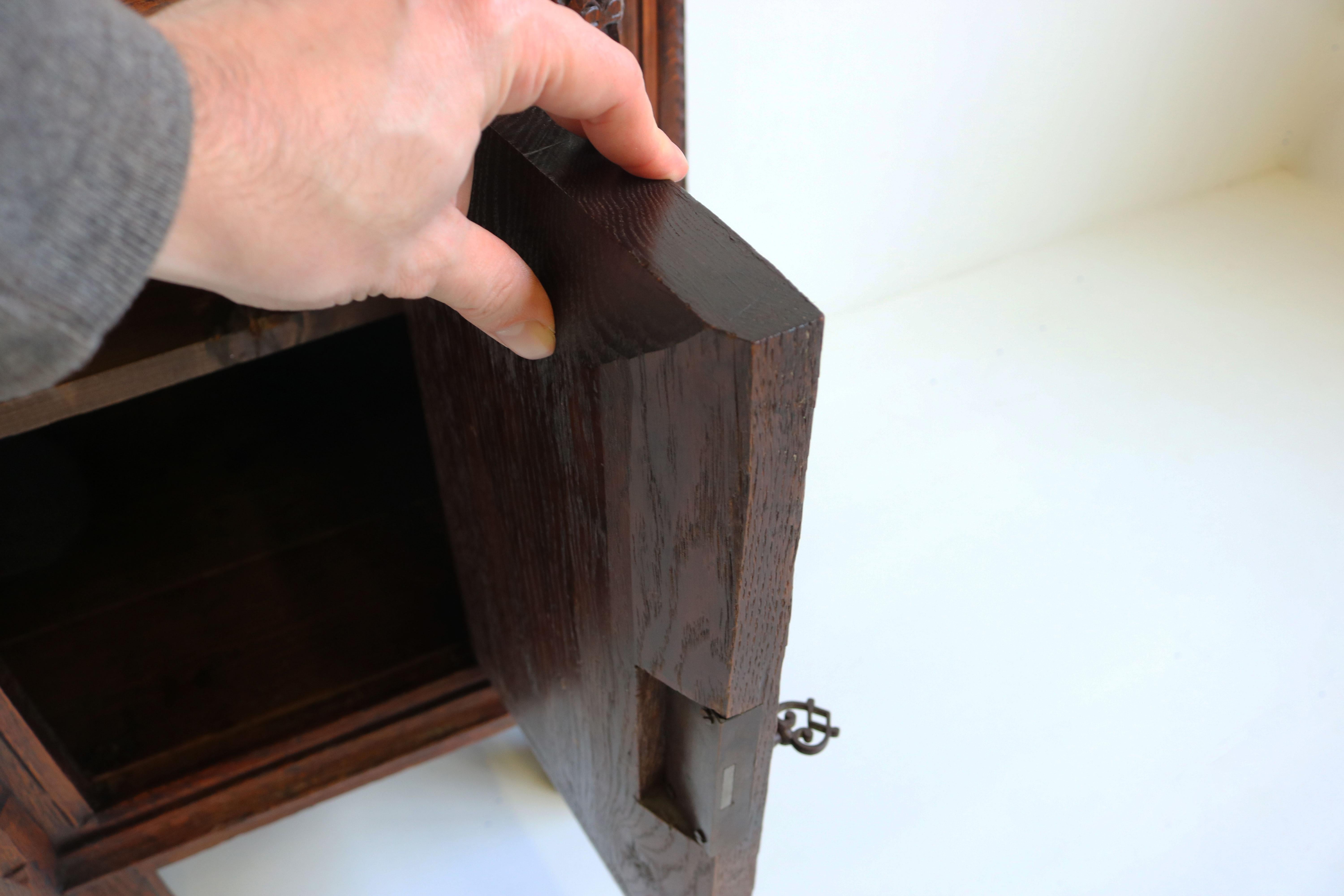 Small Antique Gothic Revival Hexagonal Cabinet 19th Century French Oak ...