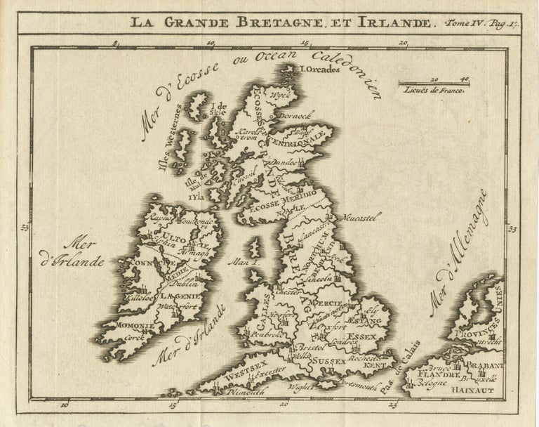Small Antique Map of Great Britain and Ireland For Sale at 1stDibs