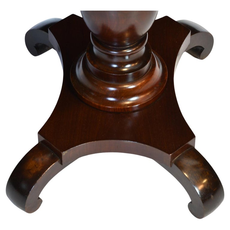 Small Antique Oval Pedestal Table or Work Table in Dark-Stained ...