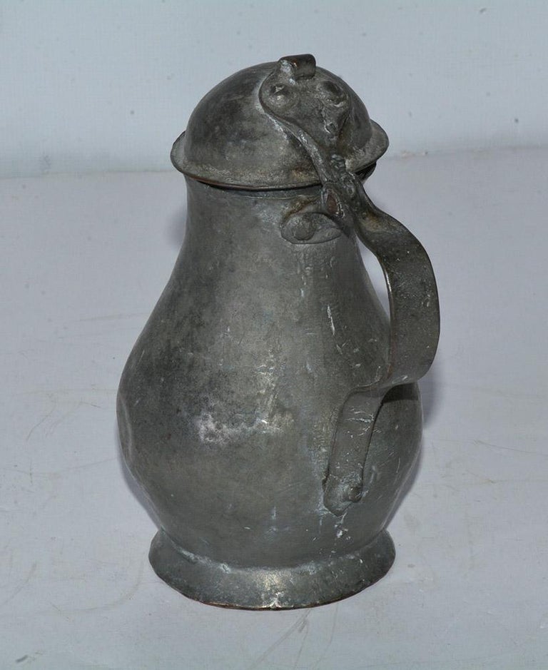 Small Antique Pewter Lidded Pot at 1stDibs