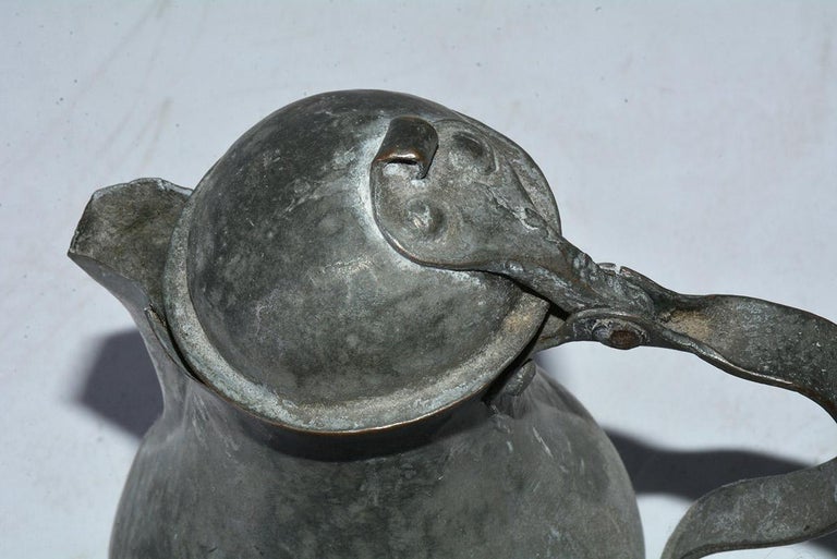 Small Antique Pewter Lidded Pot at 1stDibs