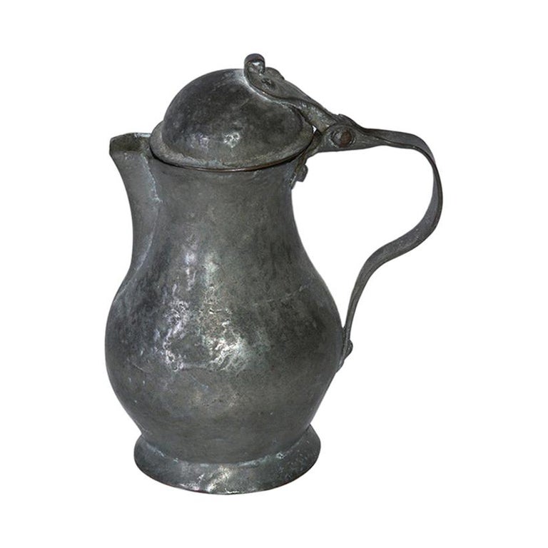 Small Antique Pewter Lidded Pot at 1stDibs
