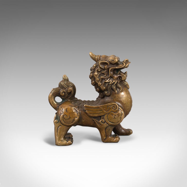 Small Antique Pixiu Statue, Oriental, Brass, Mythology, Figure ...