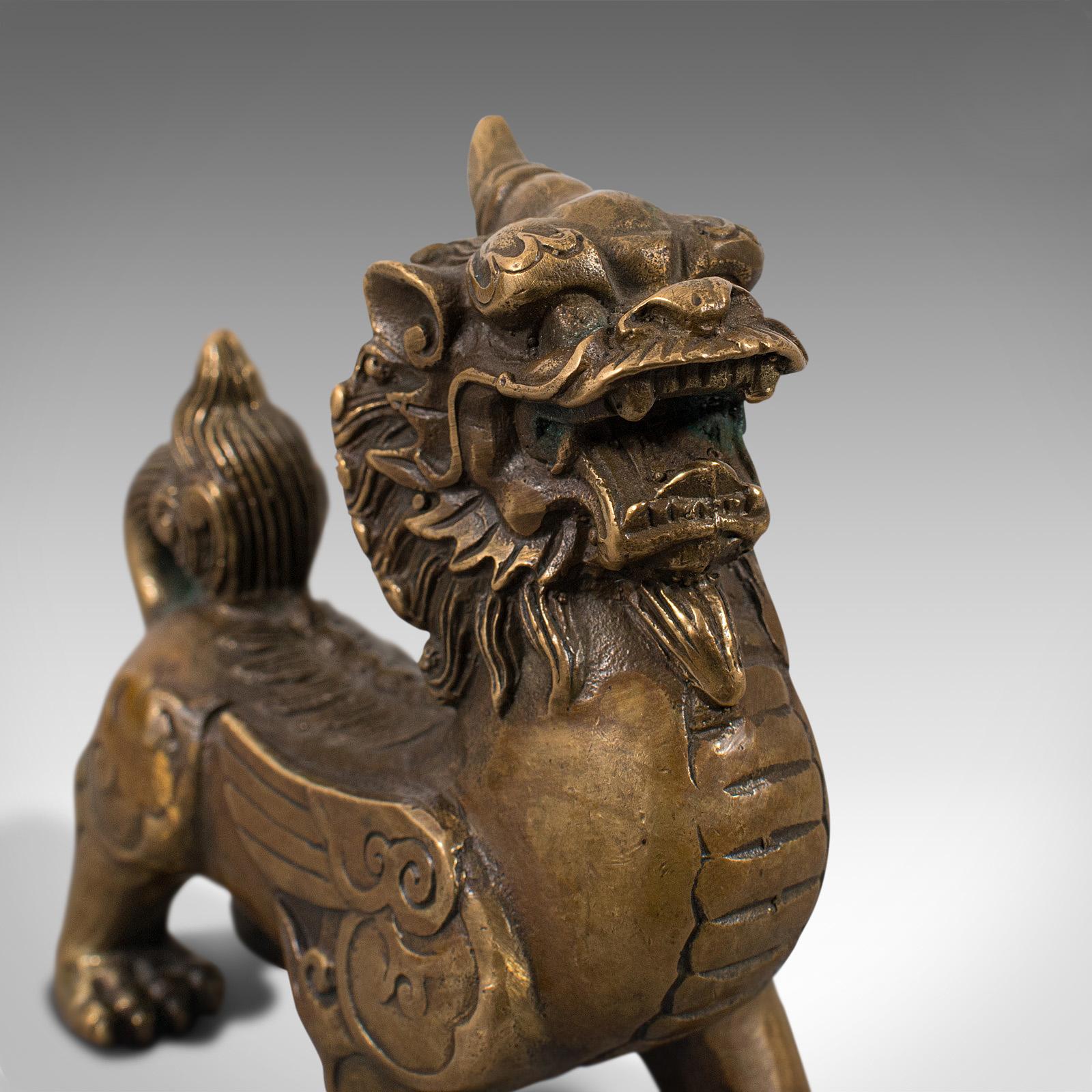 Small Antique Pixiu Statue, Oriental, Brass, Mythology, Figure ...
