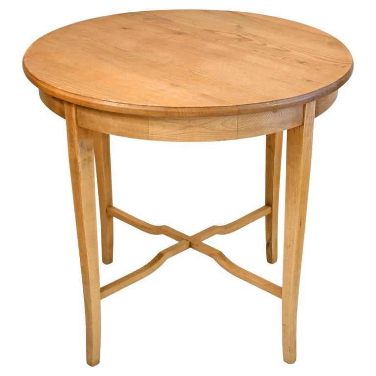 Small Antique Round End Table in Pine, Denmark, C. 1920 For Sale at 1stDibs