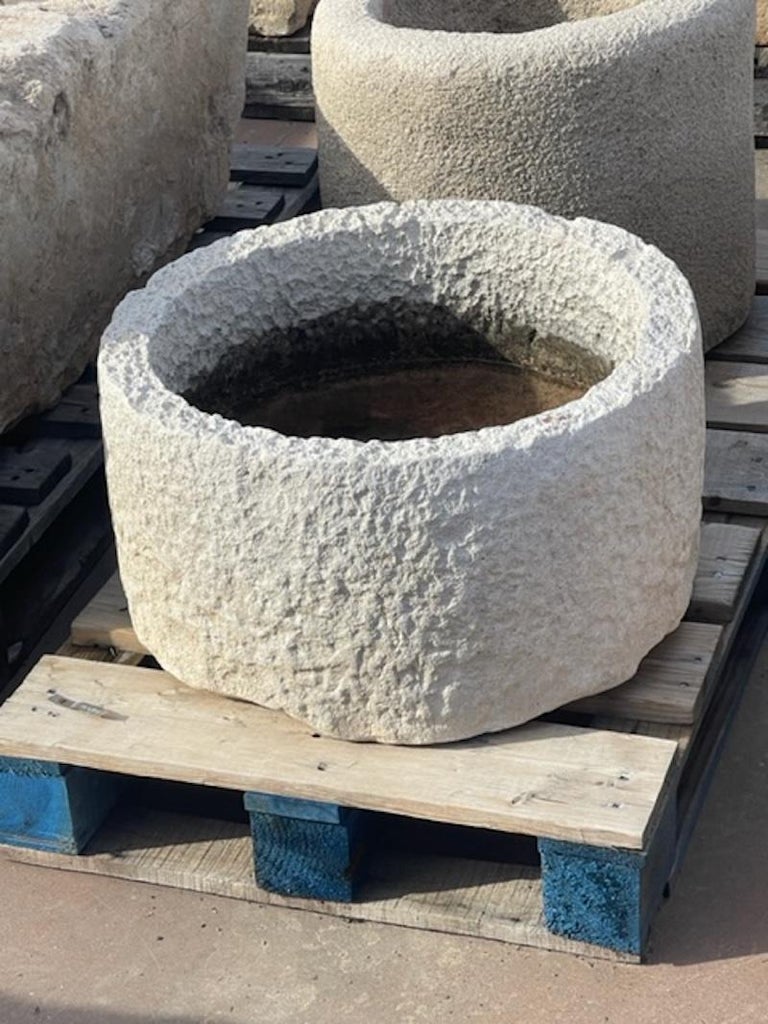 Small Antique Round Stone Trough For Sale at 1stDibs