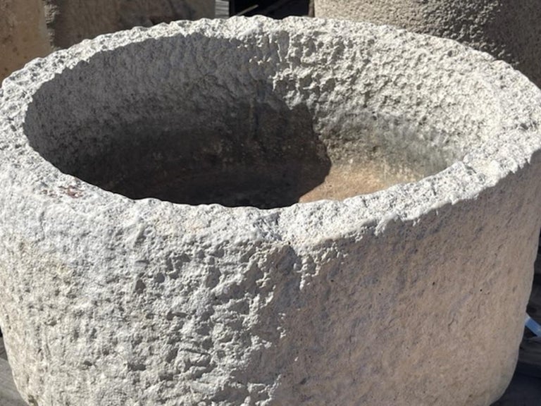 Small Antique Round Stone Trough For Sale at 1stDibs