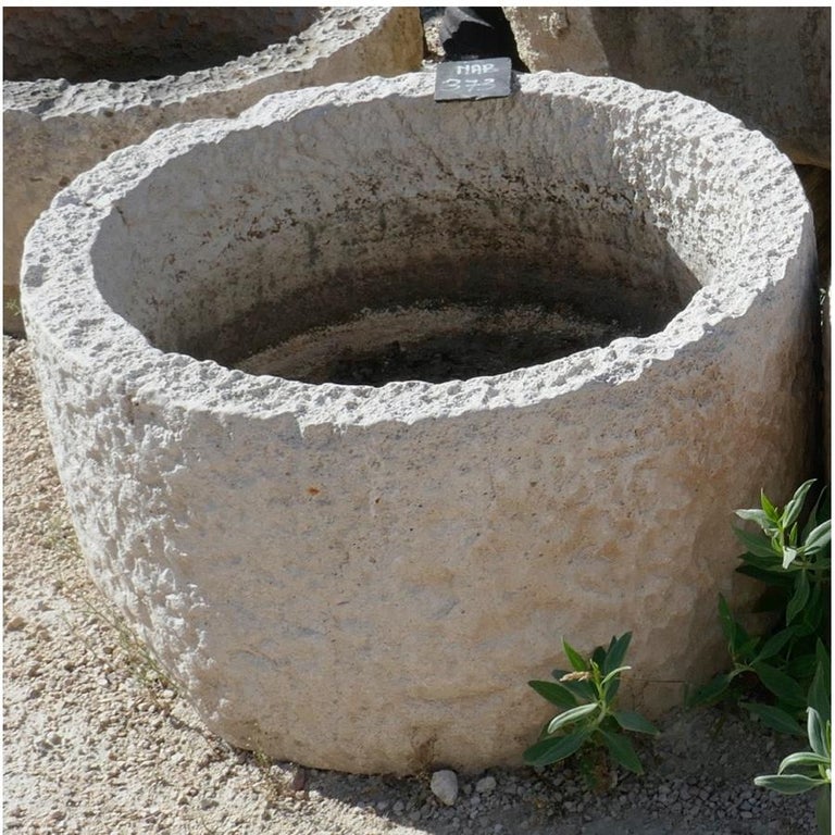 Small Antique Round Stone Trough For Sale at 1stDibs