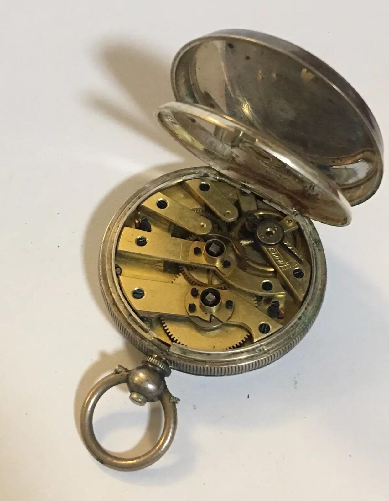 Small Antique Silver Pocket Watch For Sale at 1stDibs