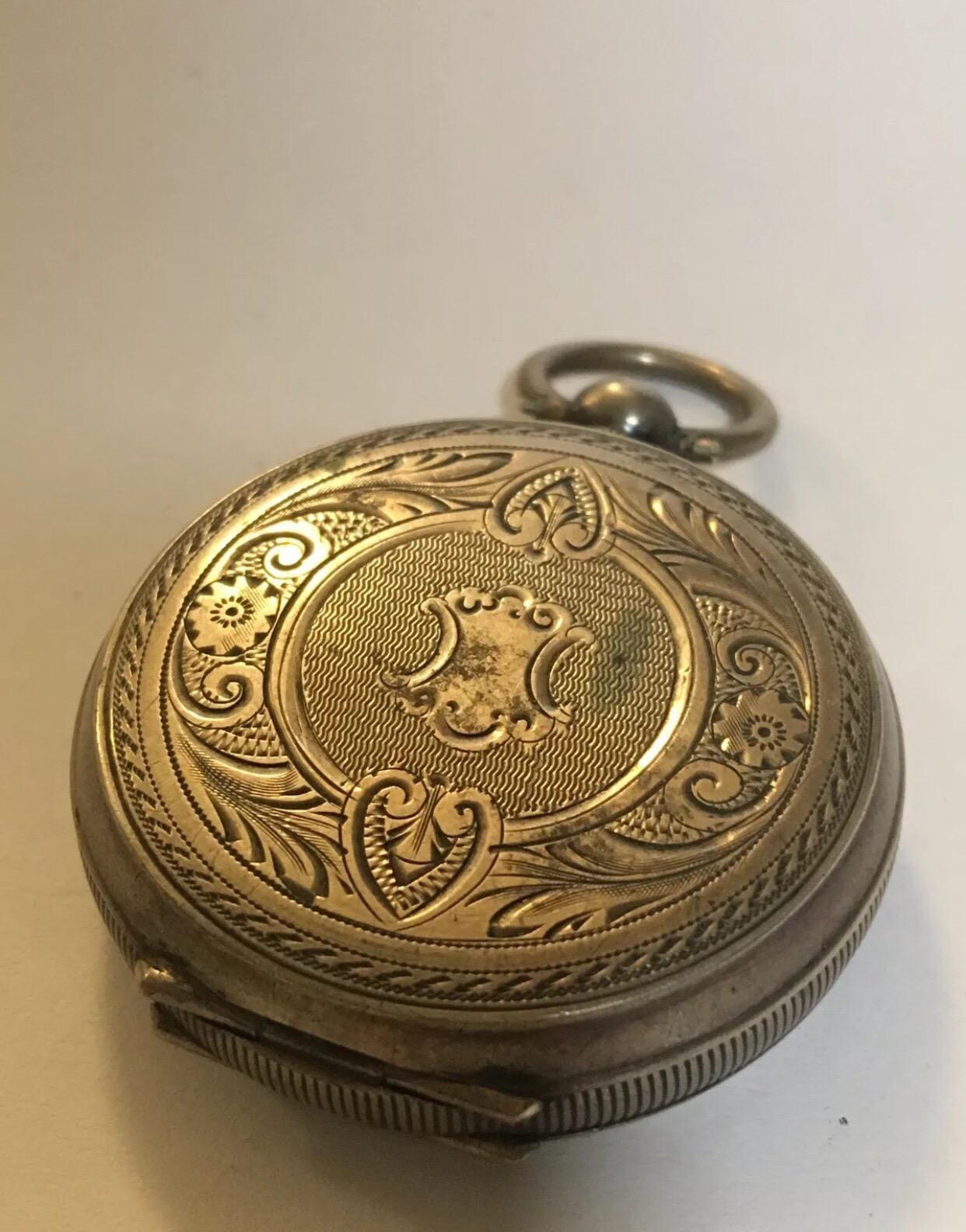 Small Antique Silver Pocket Watch For Sale at 1stDibs