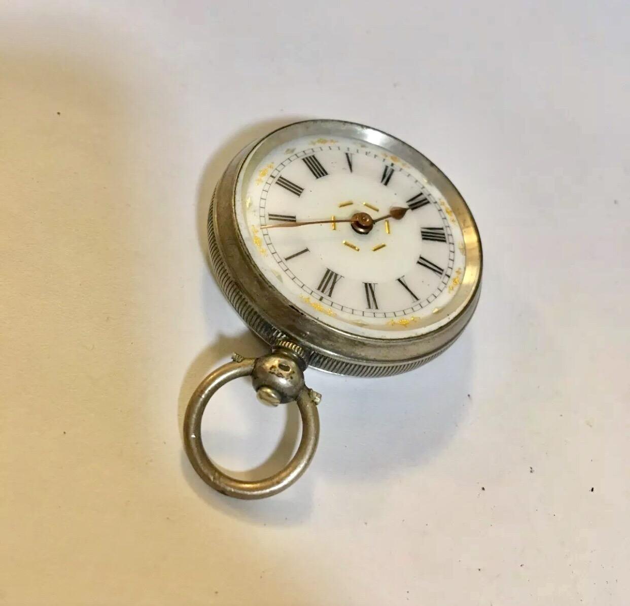 Small Antique Silver Pocket Watch For Sale at 1stDibs