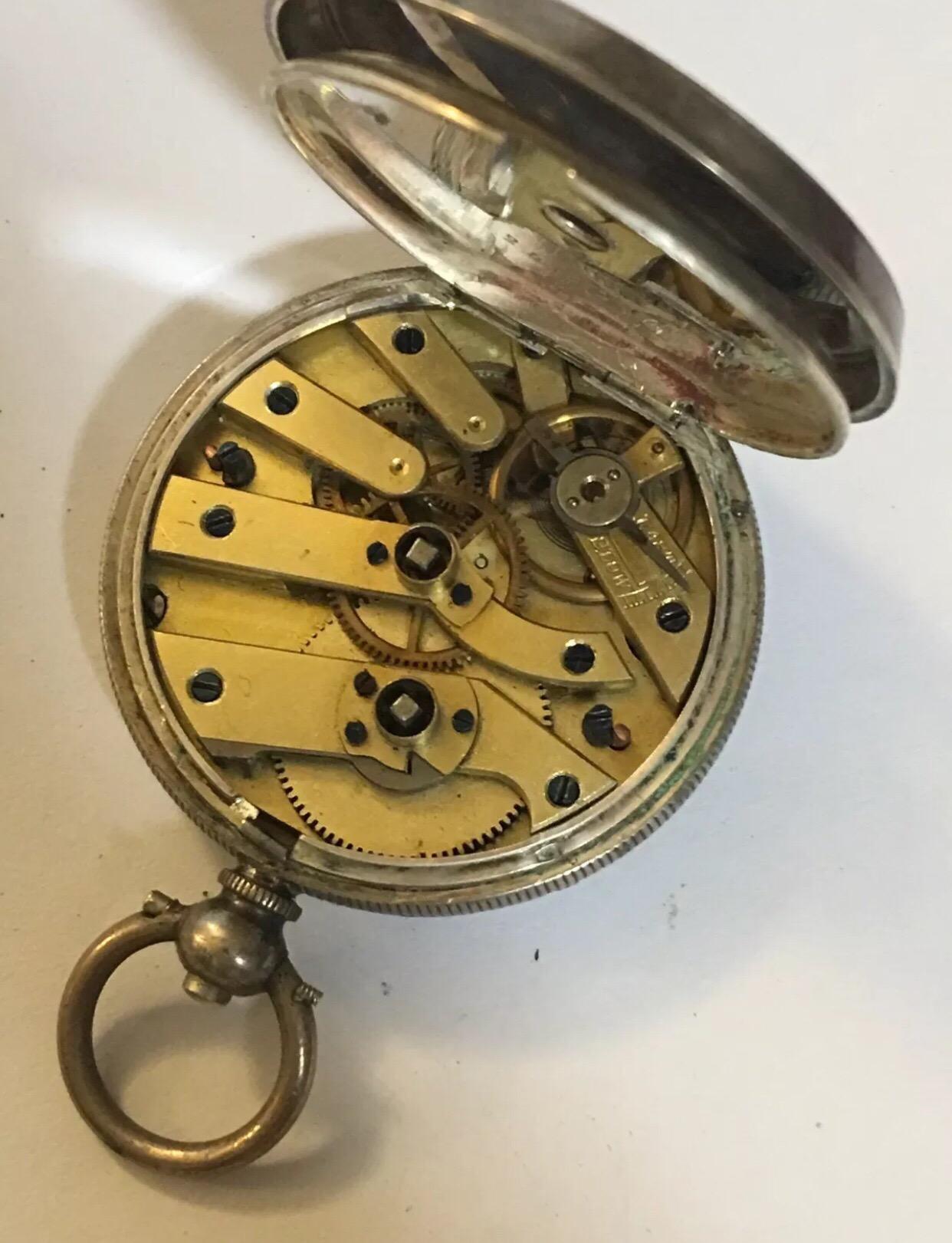 Small Antique Silver Pocket Watch For Sale at 1stDibs