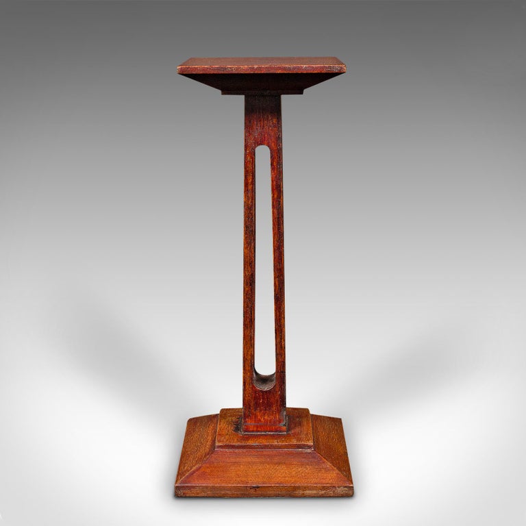 Small Antique Statue Stand, English, Oak, Pedestal, Torchere Column ...