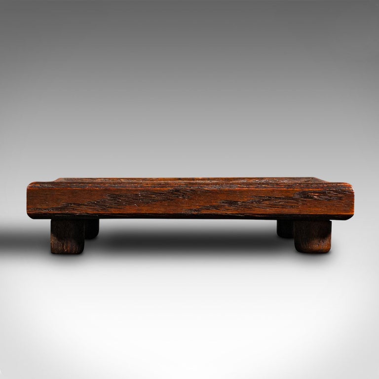 Small Antique Tea Stand, English, Carved Oak, Pot Rest, Art Nouveau ...