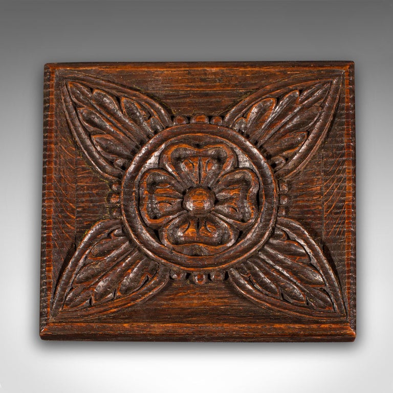 Small Antique Tea Stand, English, Carved Oak, Pot Rest, Art Nouveau ...