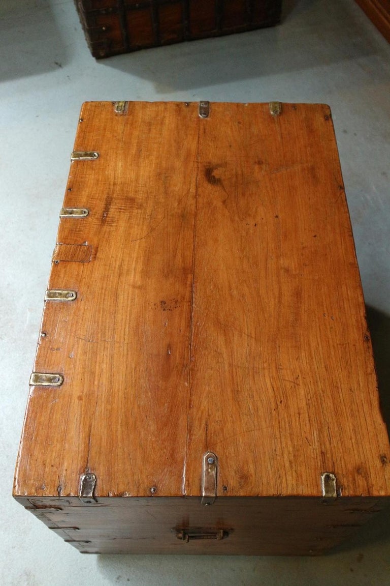Small Antique Teak Box at 1stDibs