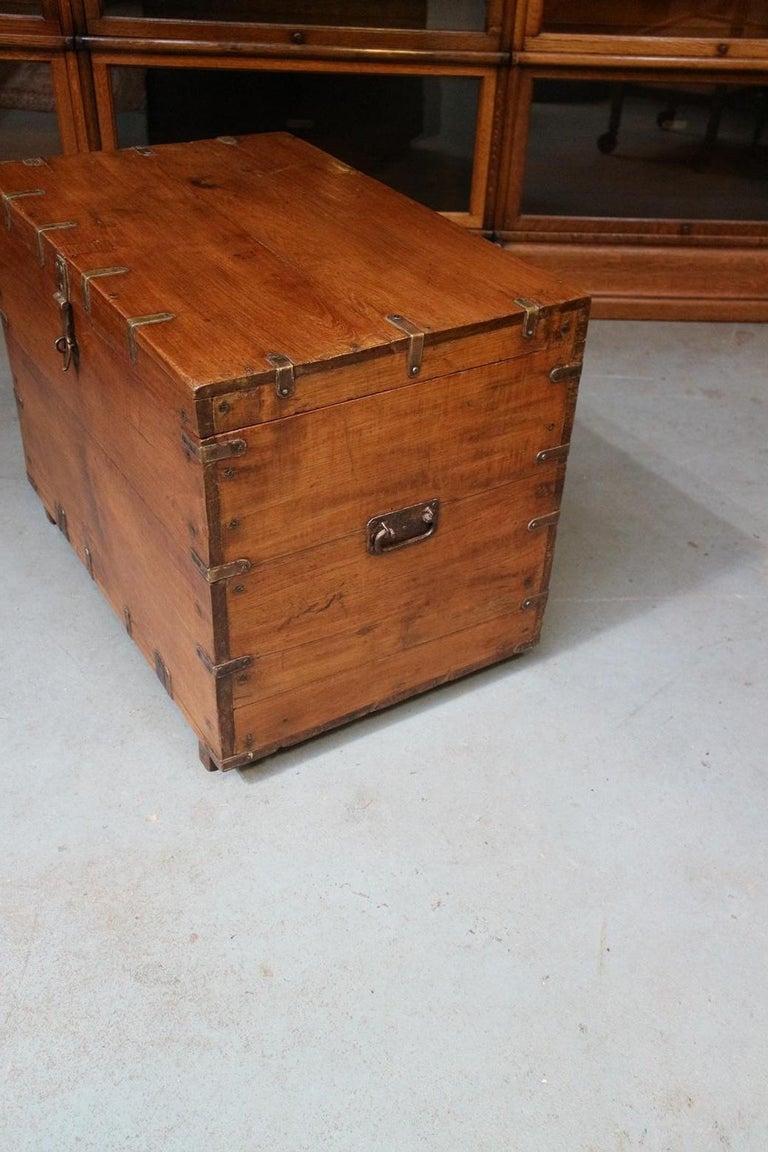 Small Antique Teak Box at 1stDibs
