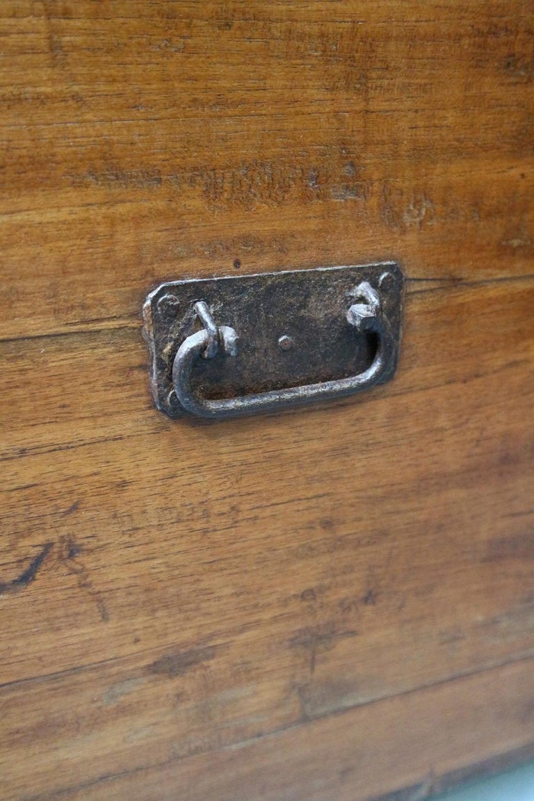 Small Antique Teak Box at 1stDibs