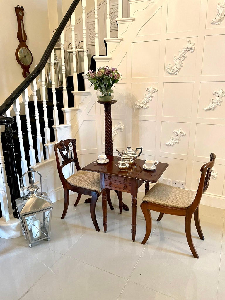 Small Antique Victorian Quality Mahogany Table with Two Drop Leaves For ...