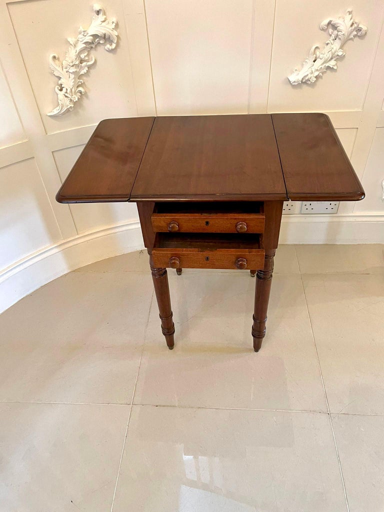 Small Antique Victorian Quality Mahogany Table with Two Drop Leaves For ...