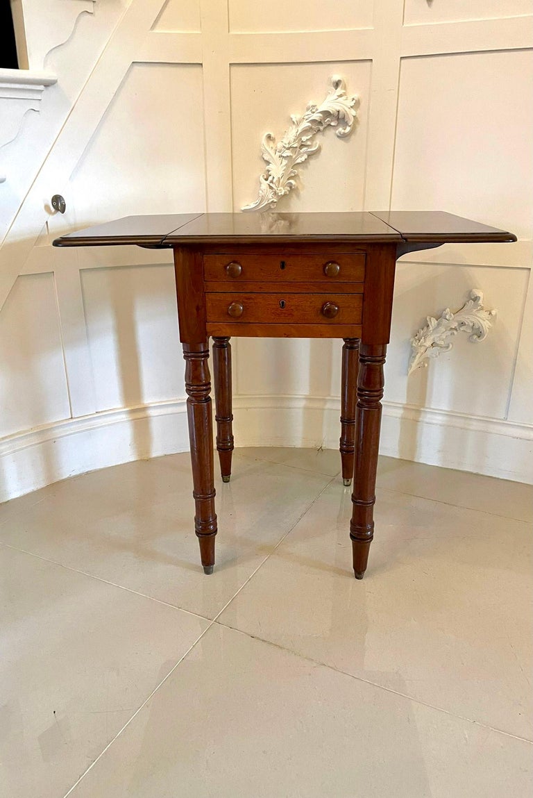 Small Antique Victorian Quality Mahogany Table with Two Drop Leaves For ...