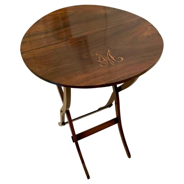 Small Antique Victorian Rosewood Folding Coach Table For Sale at 1stDibs