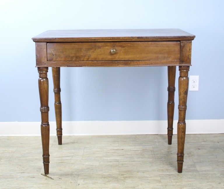 Small Antique Walnut Writing Table with Turned Legs at 1stDibs