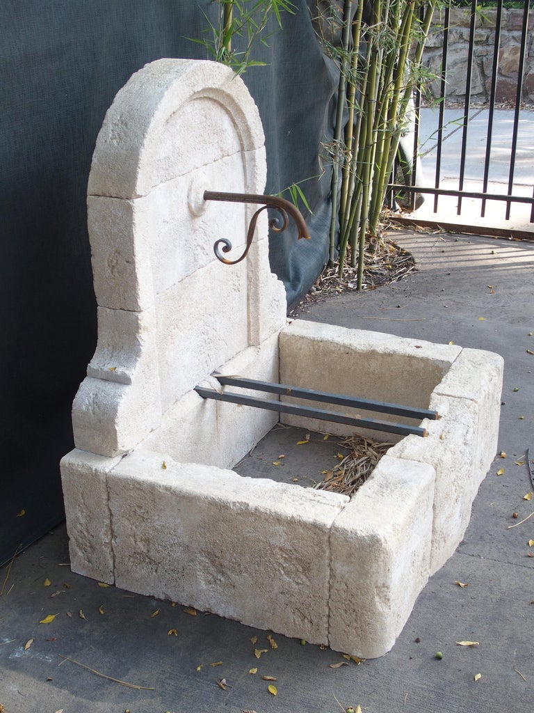 Small Arched Top Limestone Wall Fountain from Provence, France at ...