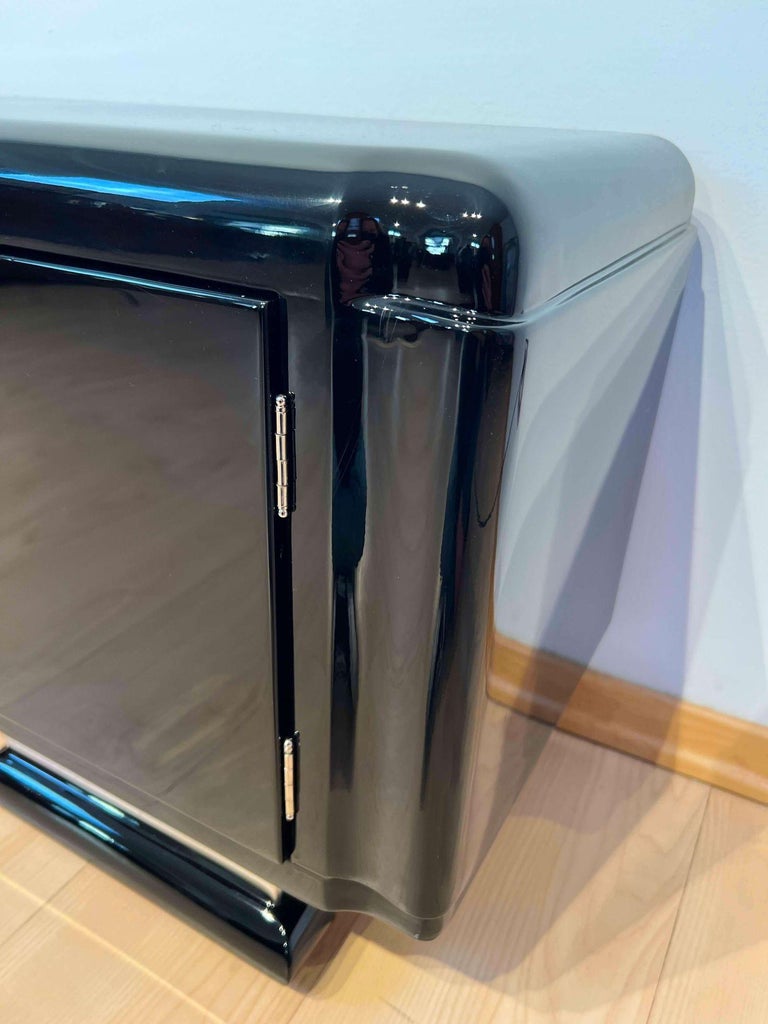 Small Art Deco Lowboard, Black Lacquer and Metal, Italy, Circa 1940 For ...