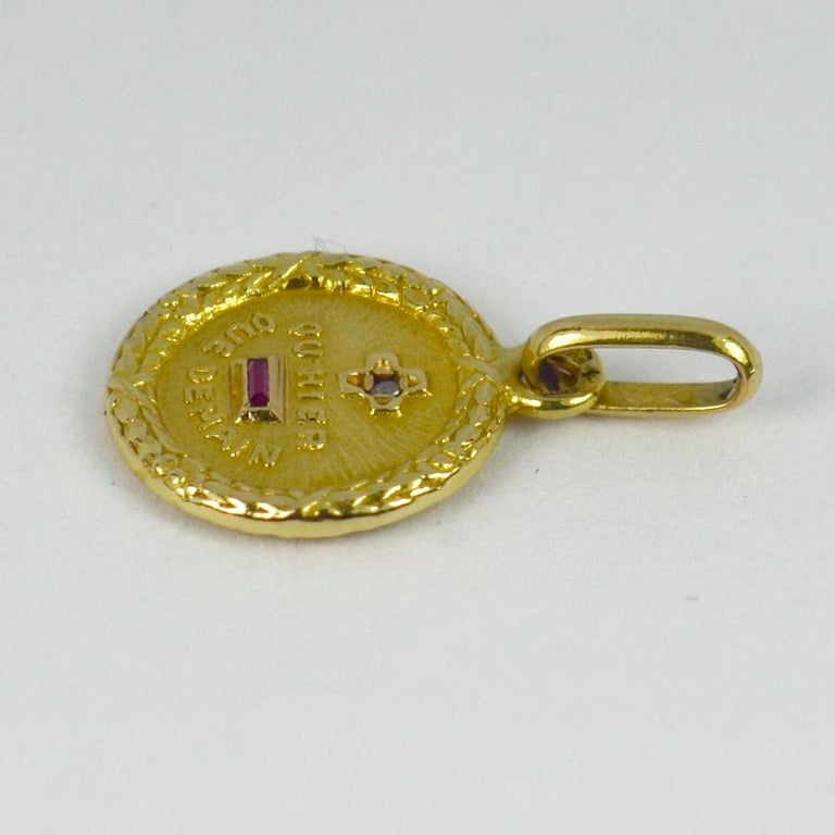 Small Augis French 18K More Than Yesterday Ruby Diamond Gold Love Charm ...