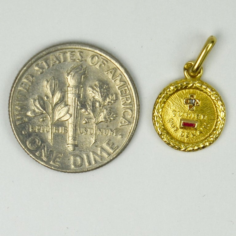 Small Augis French 18K More Than Yesterday Ruby Diamond Gold Love Charm ...