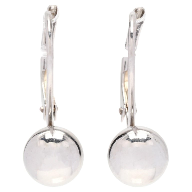 Small Ball Drop Earrings, Platinum, Simple Platinum Earrings For Sale ...