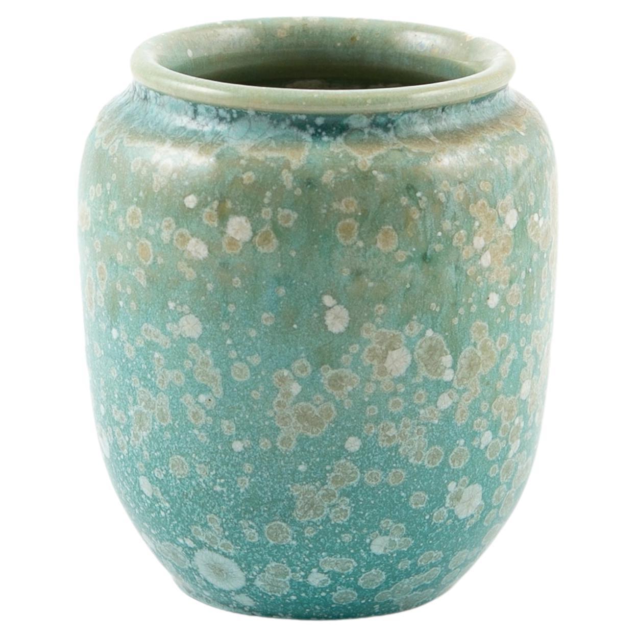 Bing and Grøndahl Small Vase with Turquoise Glaze For Sale at 1stDibs