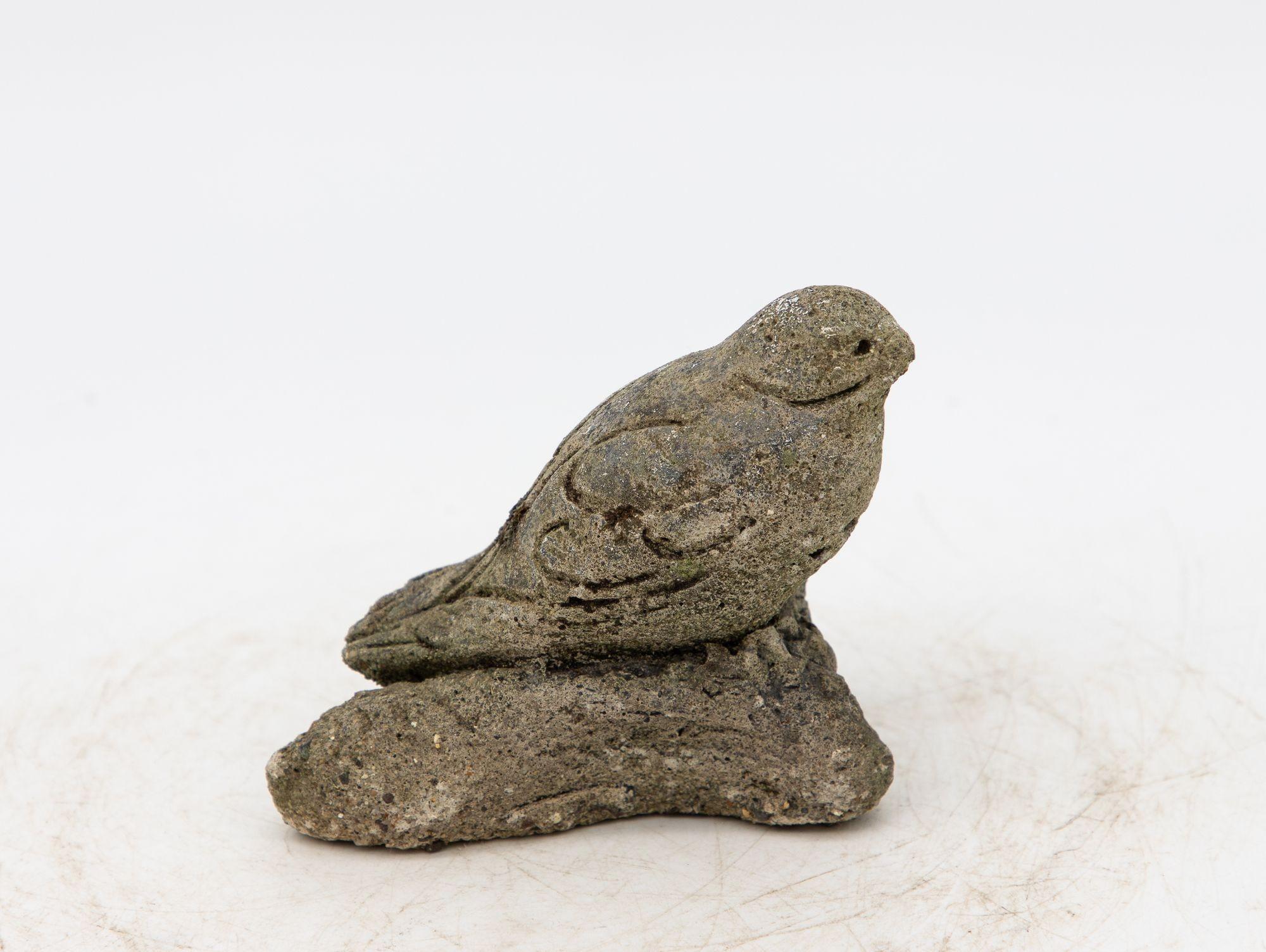 Small Bird on Branch Reconstituted Stone Accessory, American late 20th ...