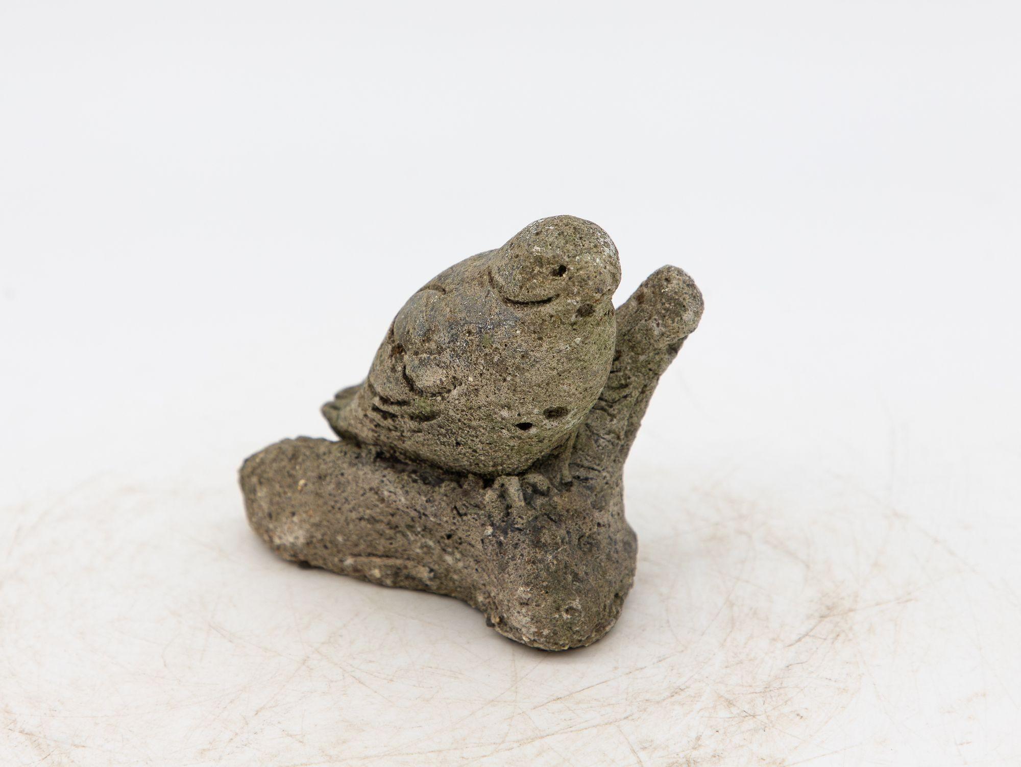 Small Bird on Branch Reconstituted Stone Accessory, American late 20th ...