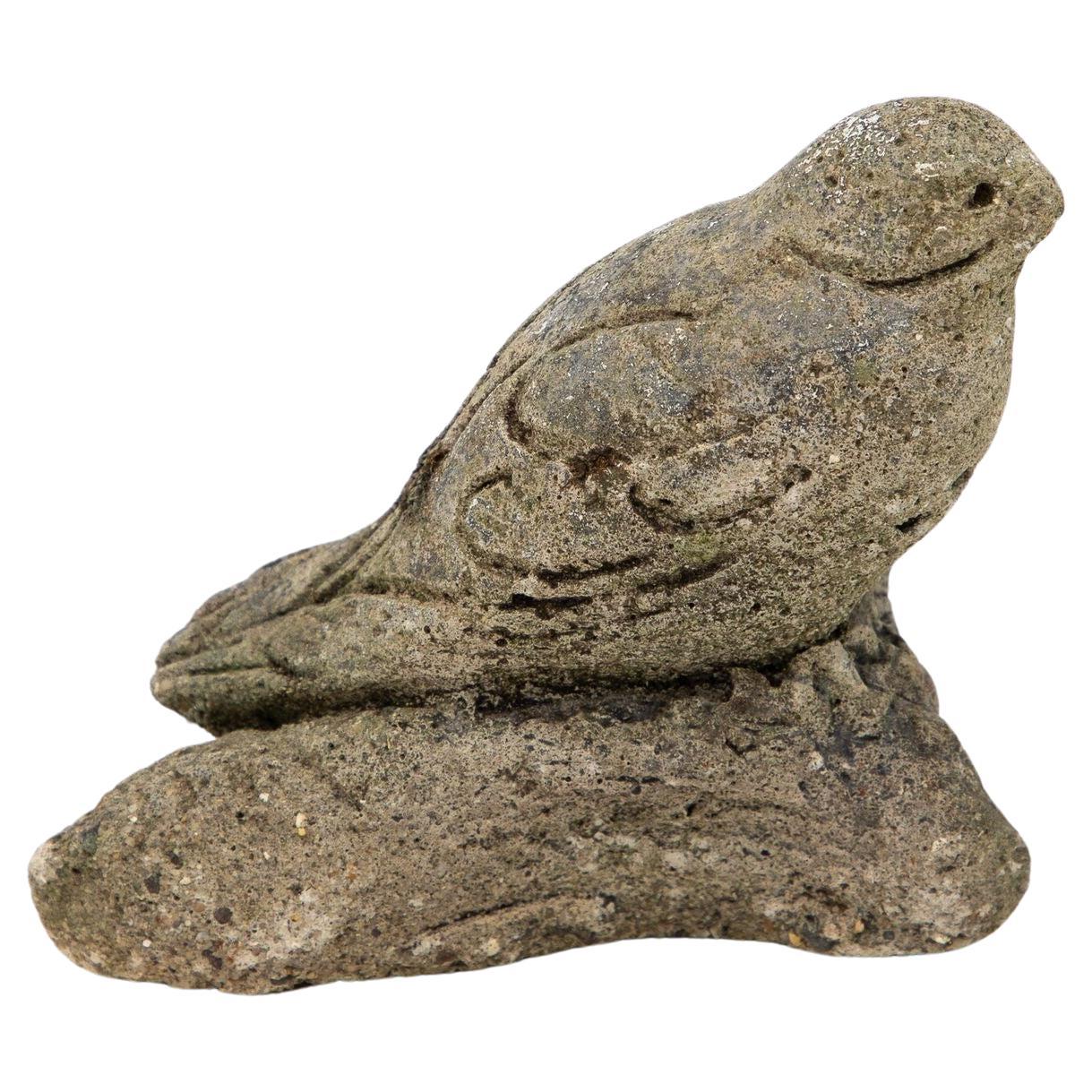 Small Bird on Branch Reconstituted Stone Accessory, American late 20th ...