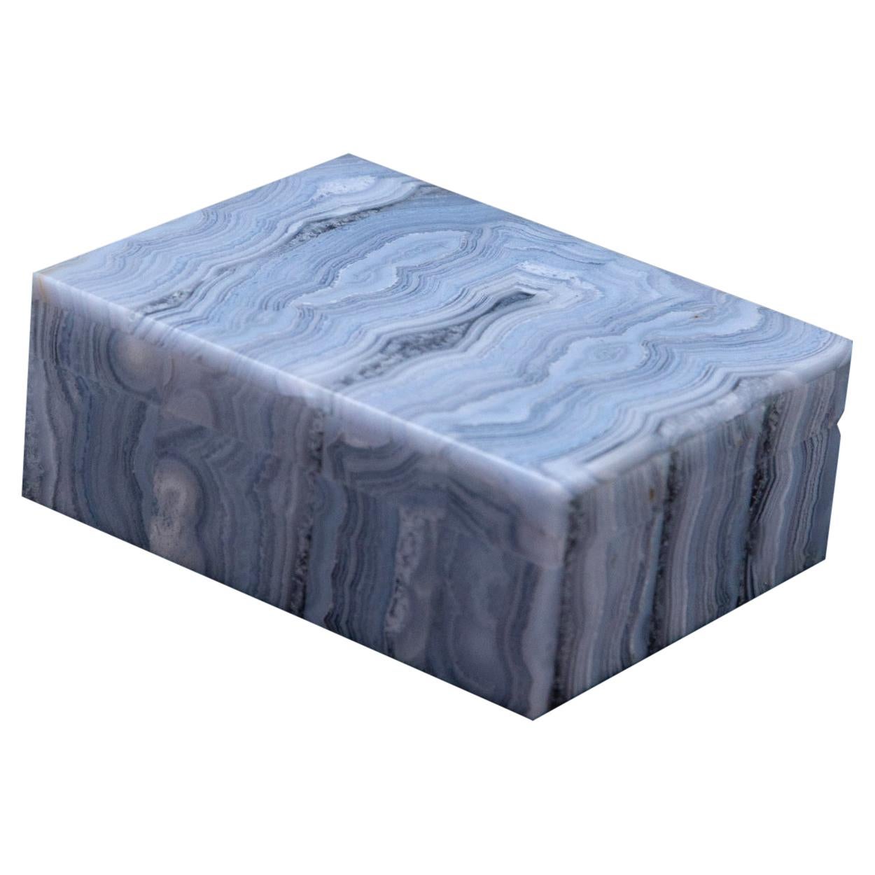 Small Blue Lace Agate Hinged Stone Box at 1stDibs
