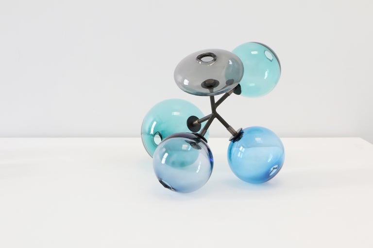 Small Blue Pivot Sculpture by SkLO For Sale at 1stDibs