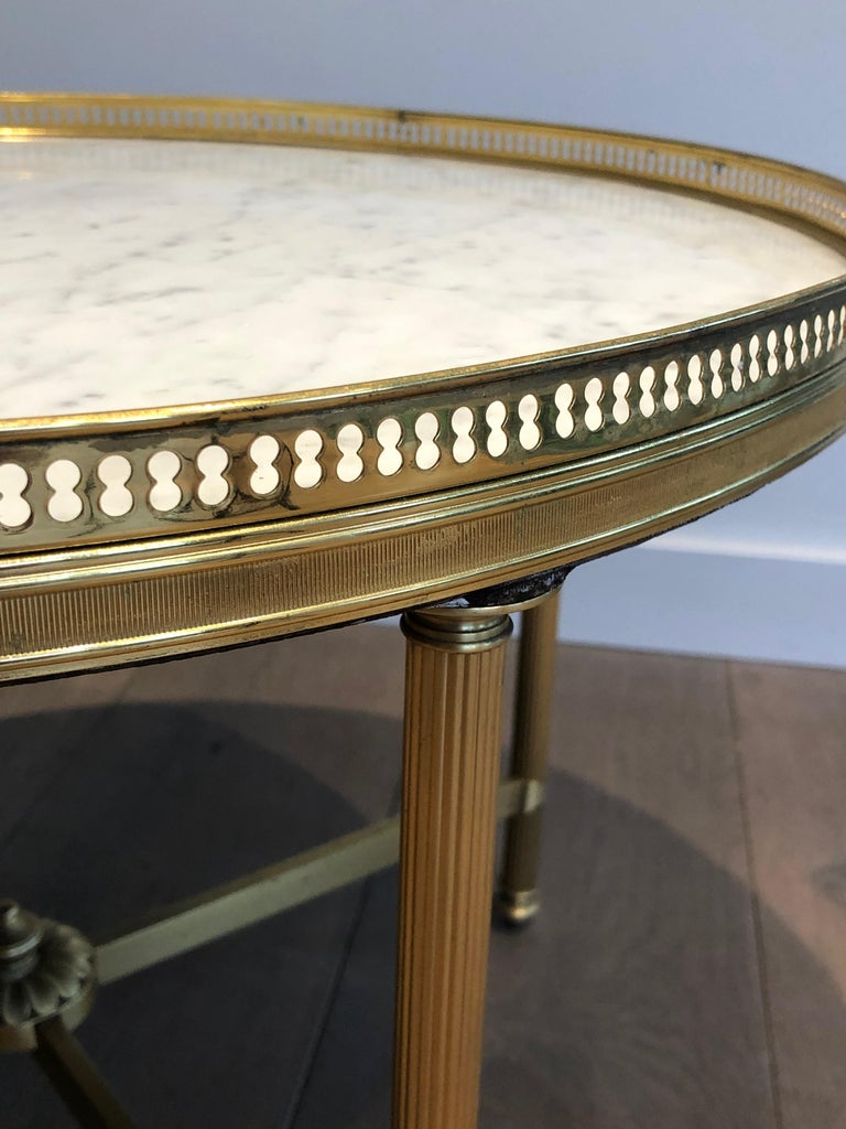 Small Brass Coffee Table or Side Table with White Marble Top For Sale ...