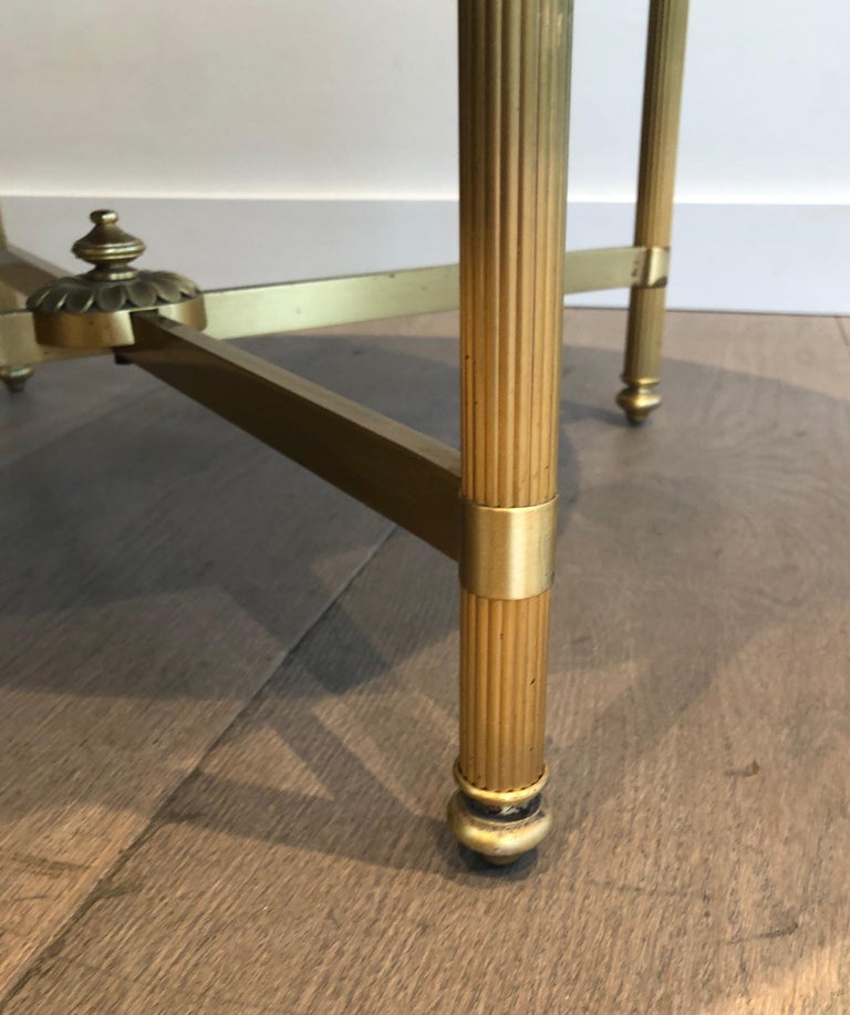 Small Brass Coffee Table or Side Table with White Marble Top For Sale ...