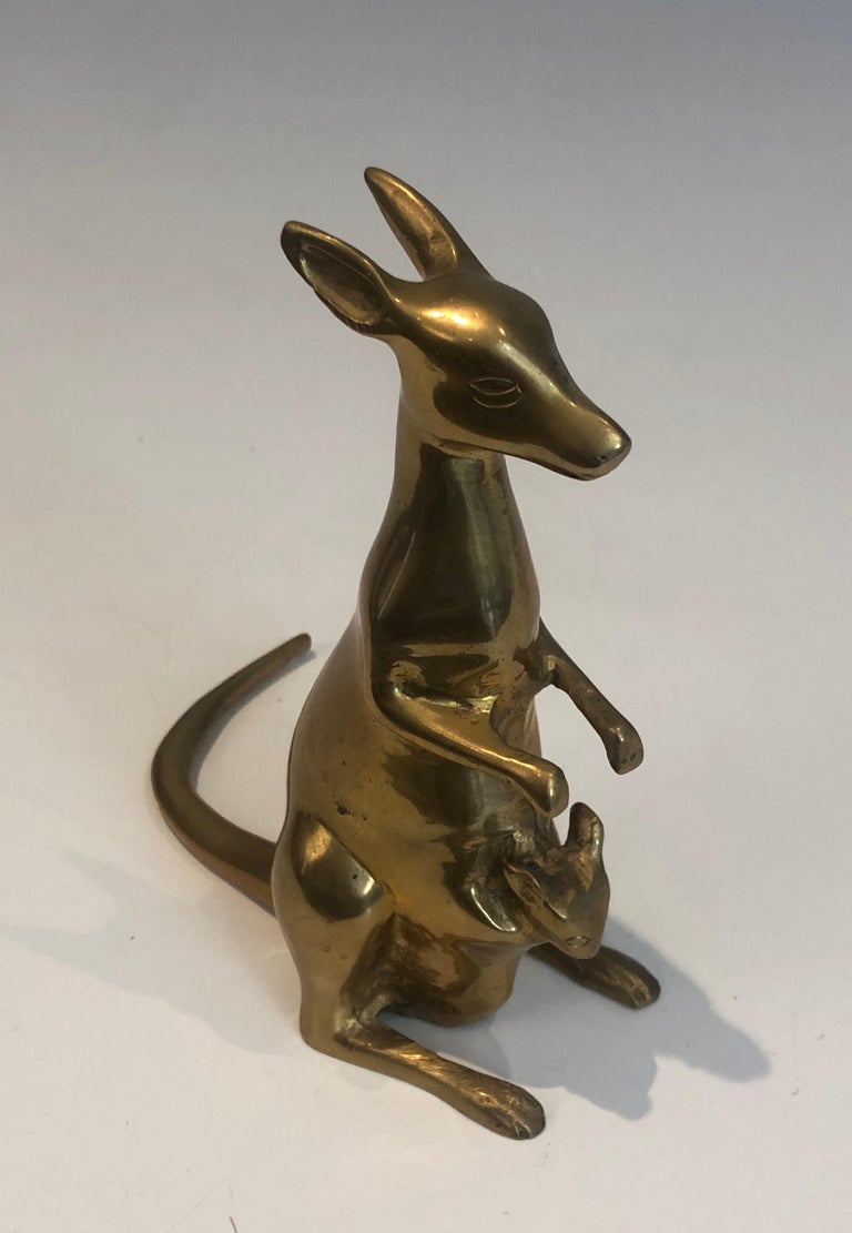 Small Brass Kangaroo Sculpture, French, Circa 1970 For Sale at 1stDibs