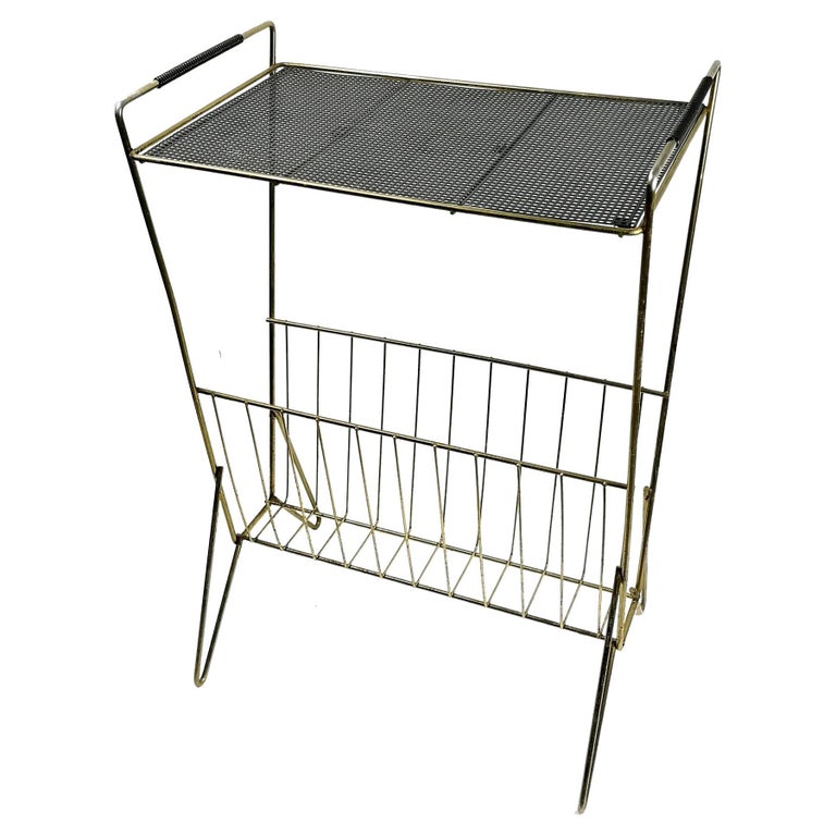 Small Brass Plated Vintage Magazine Holder, 1970s at 1stDibs