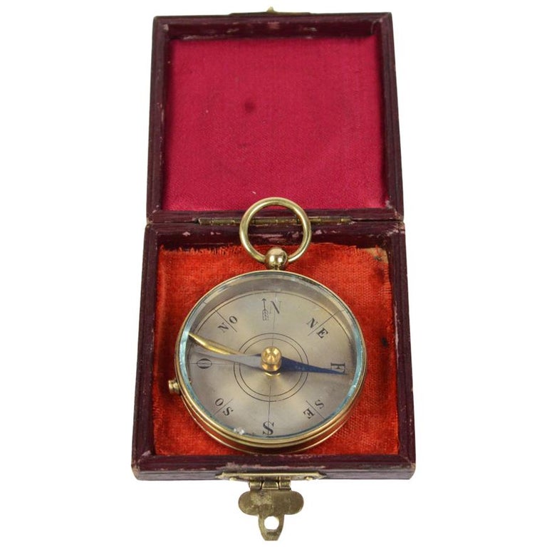 Small Brass Pocket Compass Made in Italy in the 1930s at 1stDibs
