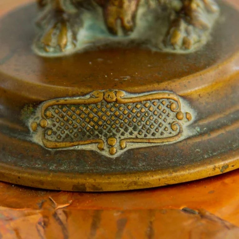 Small Bronze Begging Dog Mascot Sculpture For Sale at 1stDibs