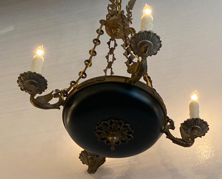 Small Bronze Chandelier For Sale at 1stDibs